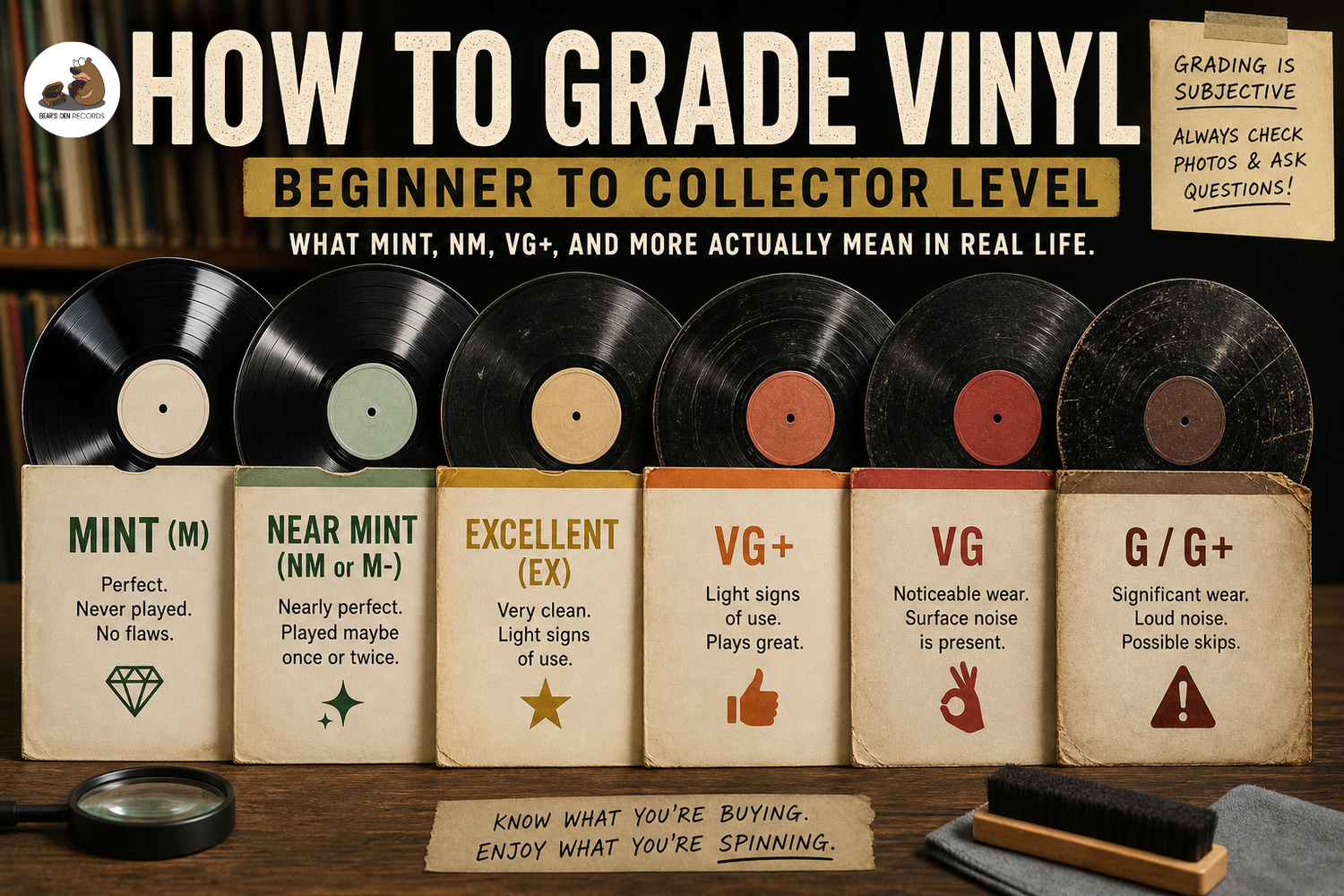 How to Grade Vinyl (Beginner to Collector Level) – Bear's Den Records